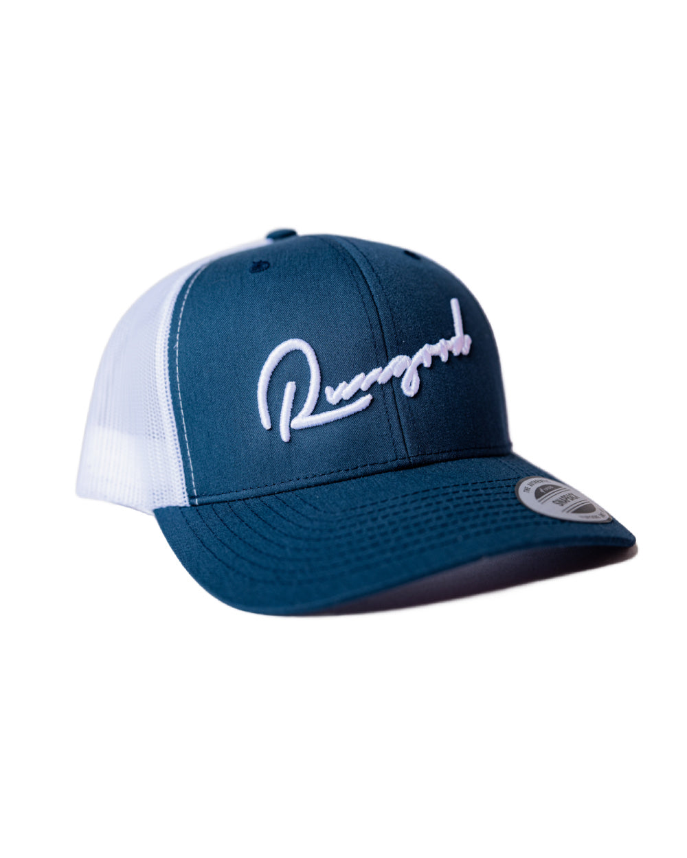 RUNGOOD Cursive Trucker Hats - Navy